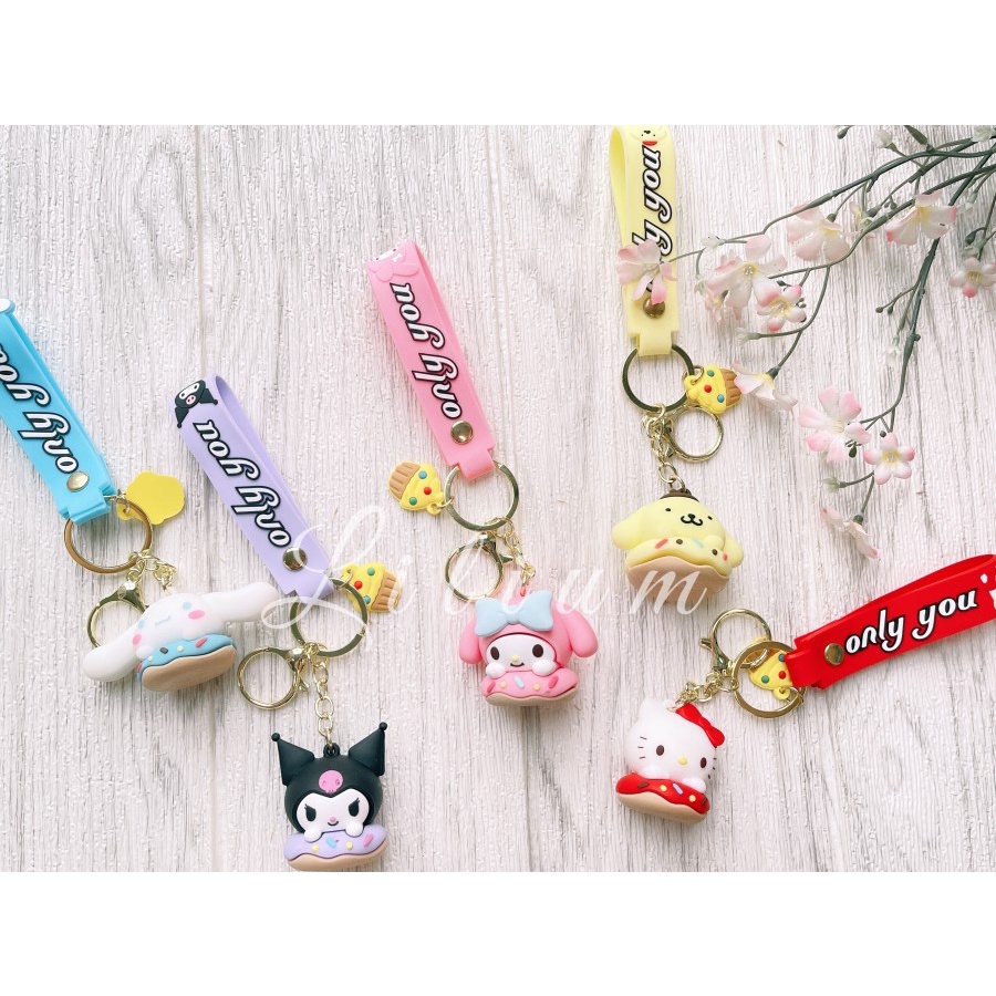 Jual keychain Gantungan Kunci hello kitty melody kuromi pompurin ...