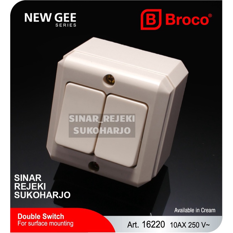 Jual Broco Saklar Seri OB Kotak / Double Outbow / Tempel Segi | Shopee ...