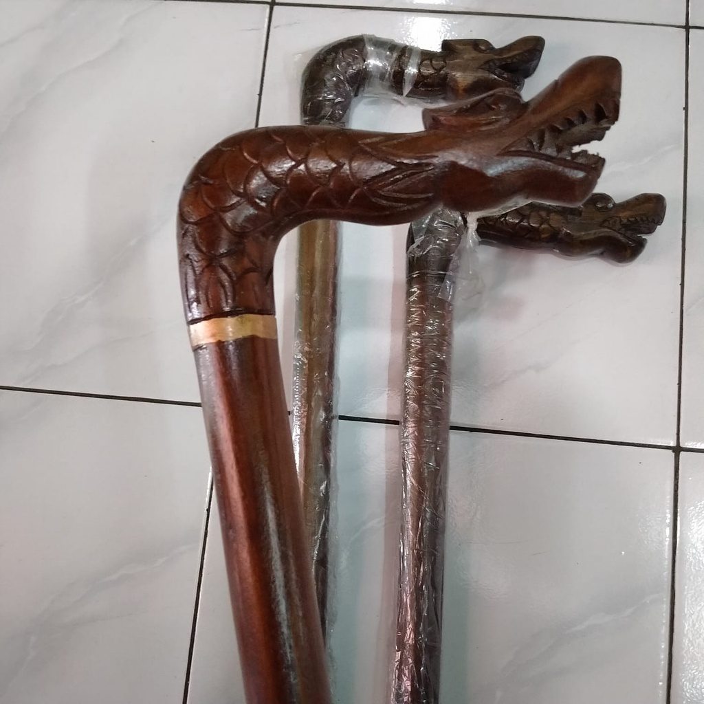 Jual Teken Tongkat Orang Tua Alat Bantu Jalan Model Kepala Ular Kayu ...