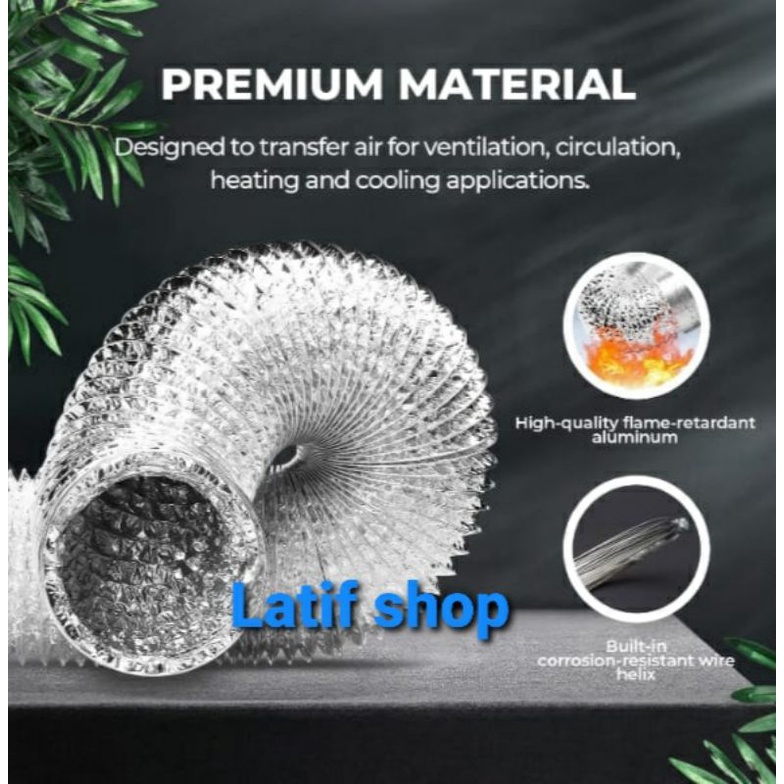 Jual Flexible Ducting 4 in (10 meter)pipa exhaust aluminiumv4 inc /pipa ...