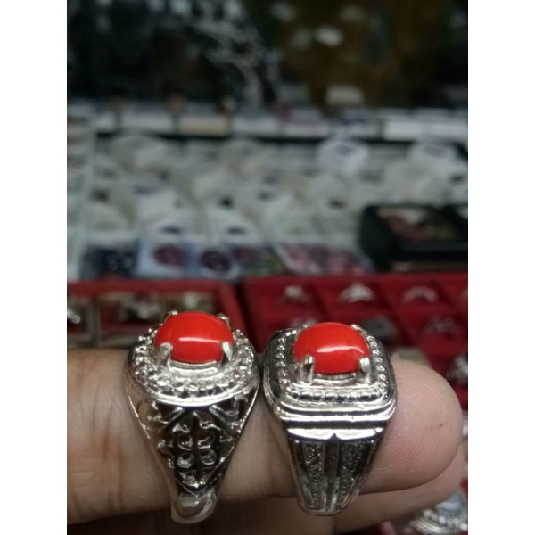 Jual cincin alfaka batu red marjan | Shopee Indonesia