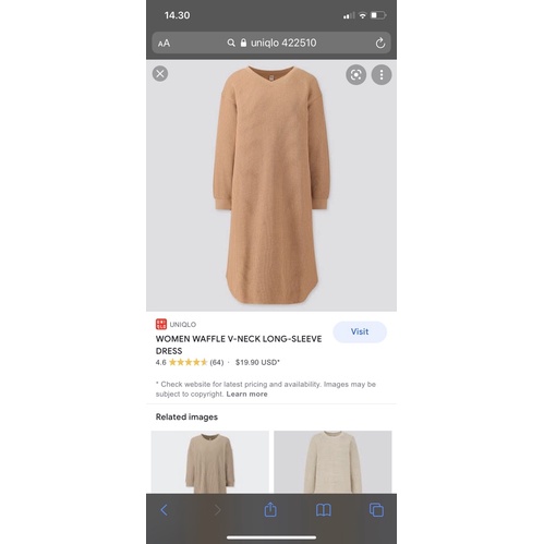 Jual uniqlo waffle v neck(new, lepas tag aja) | Shopee Indonesia