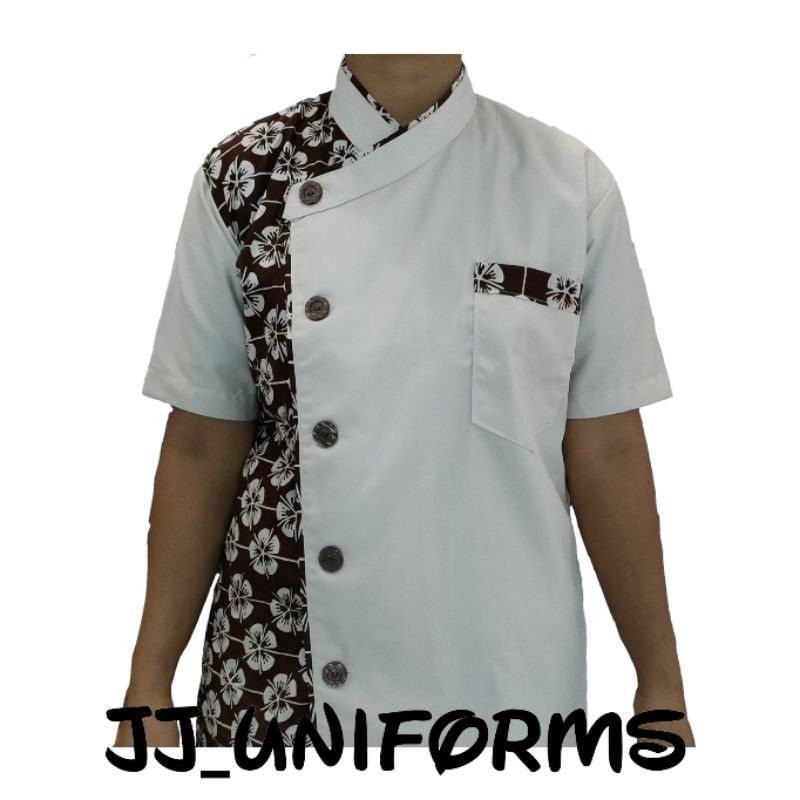 Jual Seragam chef/waiters batik. Baju Koki. Seragam Katering. Kemeja ...