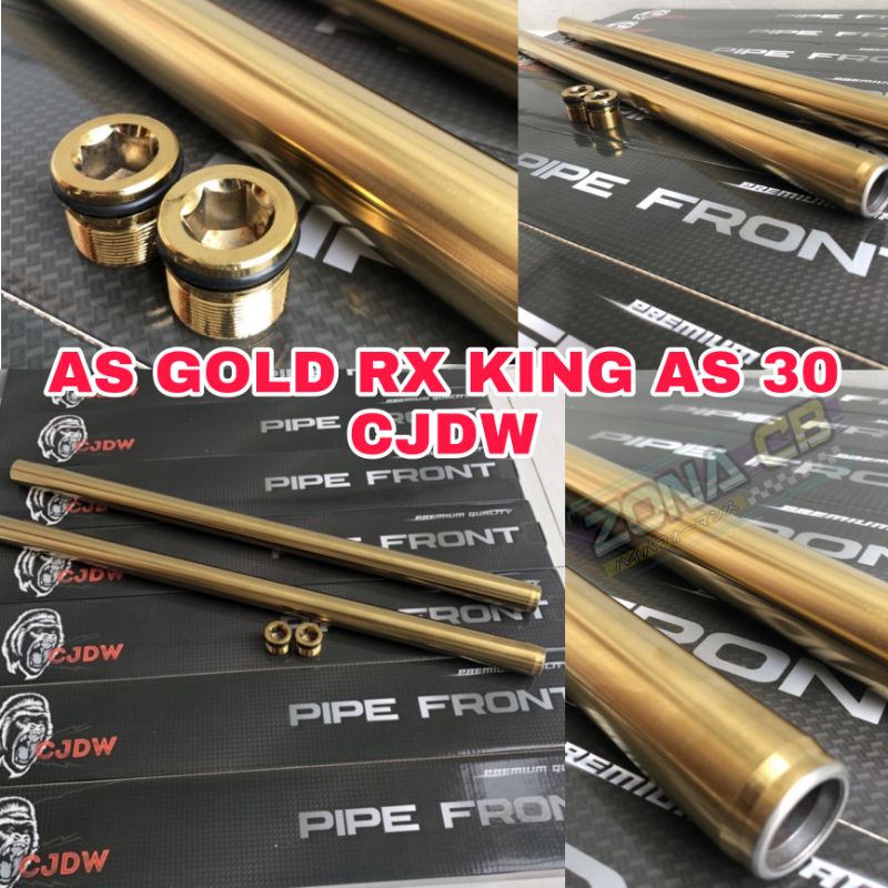 Jual as shock depan rx king rxk rx gold / as skok sok diameter 30 cjdw rxs gold biru ...