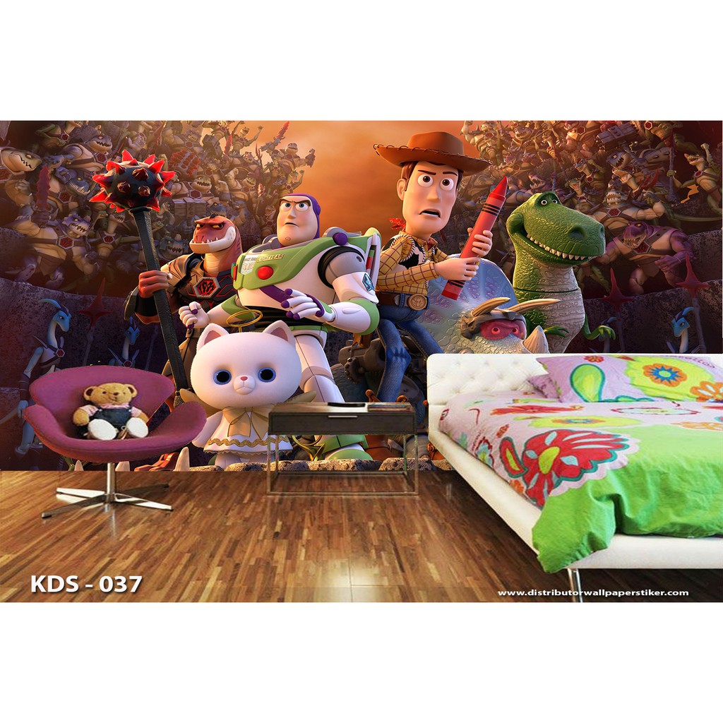 Jual WALLPAPER 3D CUSTOM WALPAPER DINDING MOTIF ANAK KIDS TOYSTORY CARS ...