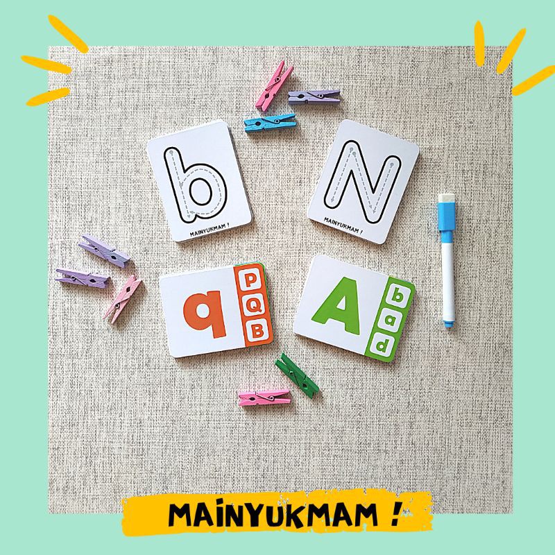 Jual Paket Flashcard Alphabet Matching Uppercase dan Lowercase alphabet ...