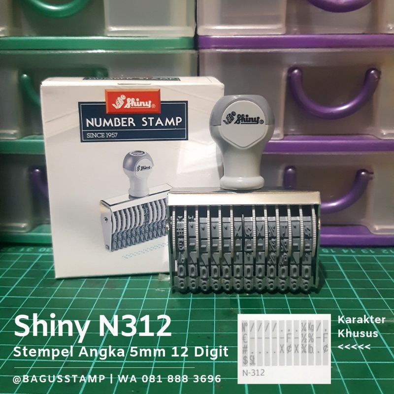 Jual Stempel Manual Angka 12 Digit 3mm 4mm 5mm Shiny N512 N412 N312 ...