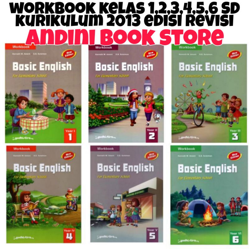 Jual BUKU WORKBOOK BASIC ENGLISH KELAS 1,2,3,4,5,6 SD/MI K13 REVISI ...