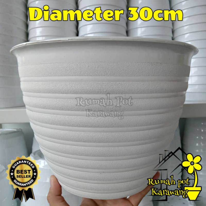 Jual POT TAWON 30 POT BUNGA PLASTIK PUTIH BESAR POT MURAH POT TANAMAN ...