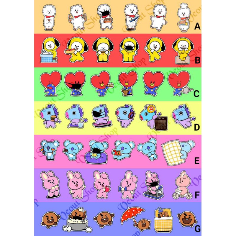 Jual BT21 STICKER COLLECTION ( Series 1) / Stiker BT21 (Seri 1 ...