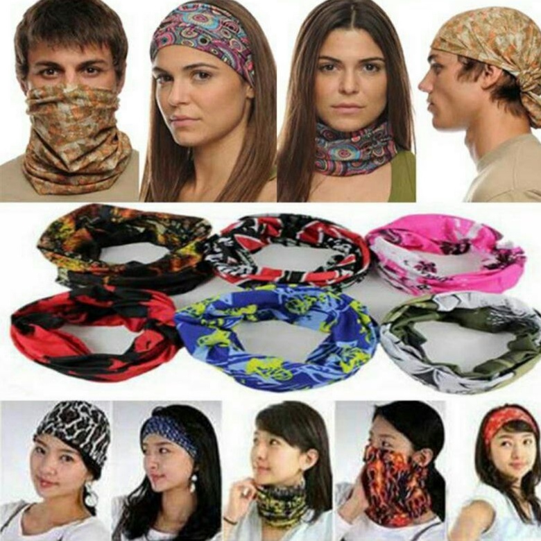 Jual masker buf bandana multifungsi/masker baff motif/hitam polos ...