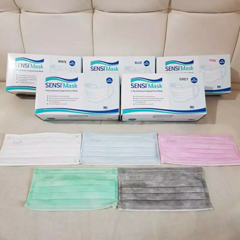 Jual Masker Sensi 3 ply Earloop dan Headloop Surgical Face Mask Repack ...