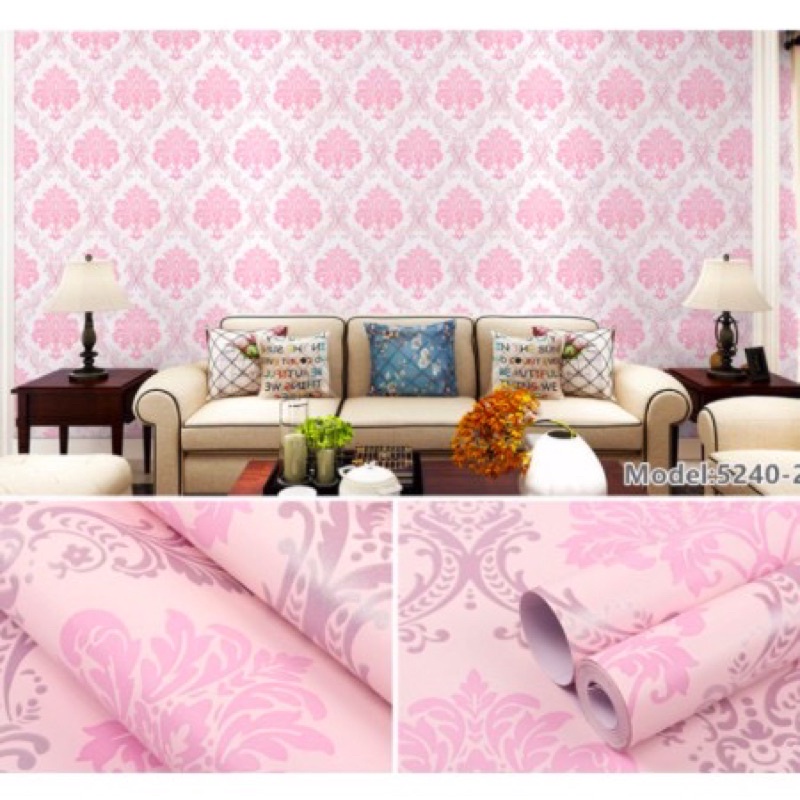 Jual WALLPAPER DINDING WALLSTIKER DINDING MOTIF BATIK ( PINK ) | Shopee ...
