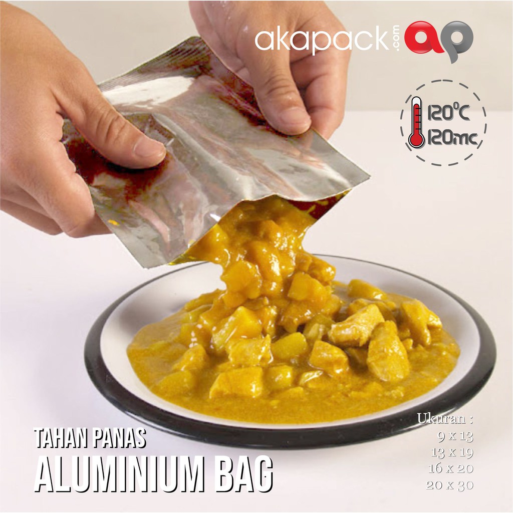 Jual (100pcs) Kemasan Sterilisasi Aluminium 9x13 | Kemasan Rendang ...