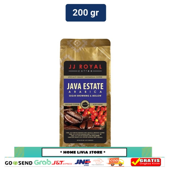 Jual JJ Royal Coffee Java Estate Arabica Ground Bag 200gr | Shopee ...