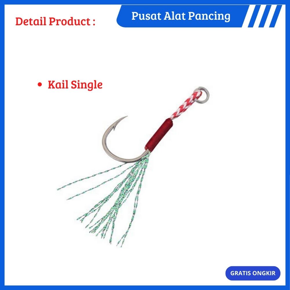 Jual Kail Pancing Fishing Hook Jig Cor Kail Berduri Fishing Hook Double ...