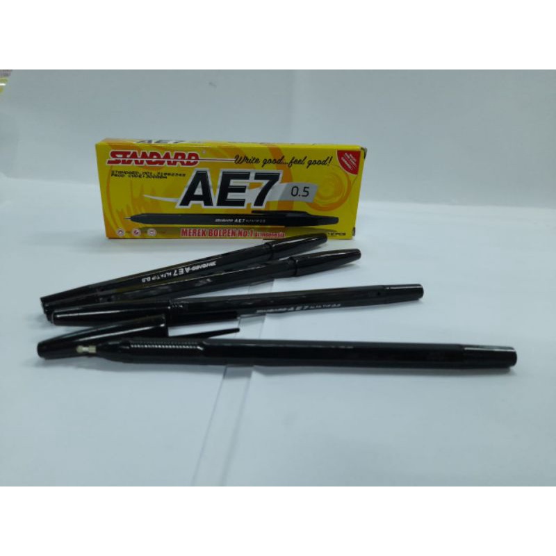 Jual pulpen standard AE7 HITAM | Shopee Indonesia