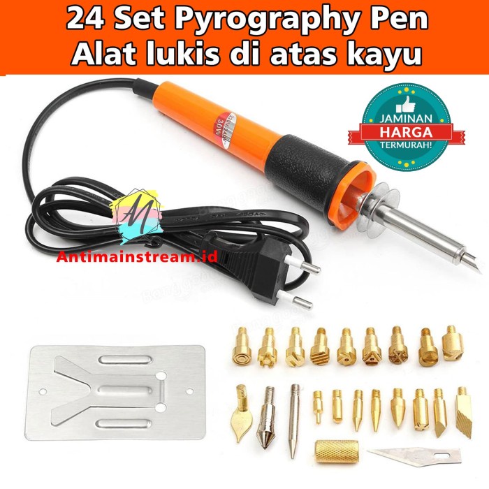 Jual PROMO 24 IN 1 SOLDER LUKIS BAKAR WOOD BURNING PEN PYROGRAPHY SET ...