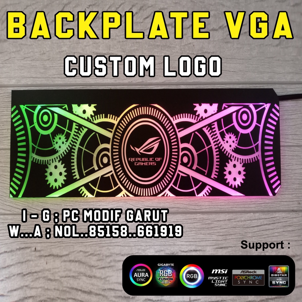 Jual CUSTOM BACKPLATE VGA LED RAINBOW SYNC MOBO 3 PIN LED ATAS DAN ...