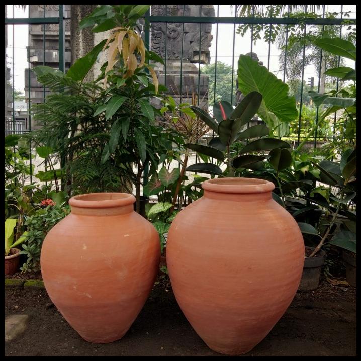 Jual Gentong Tanah Liat Tempat Air Atau Beras Lengkap Dengan Tutup ...
