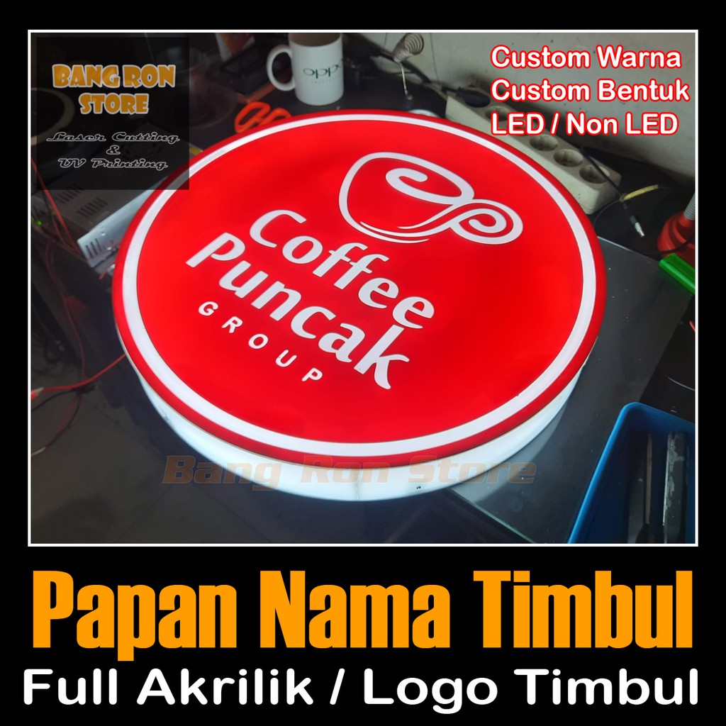 Jual Papan Nama Toko Kantor Custom - Logo Perusahaan - Logo Timbul ...