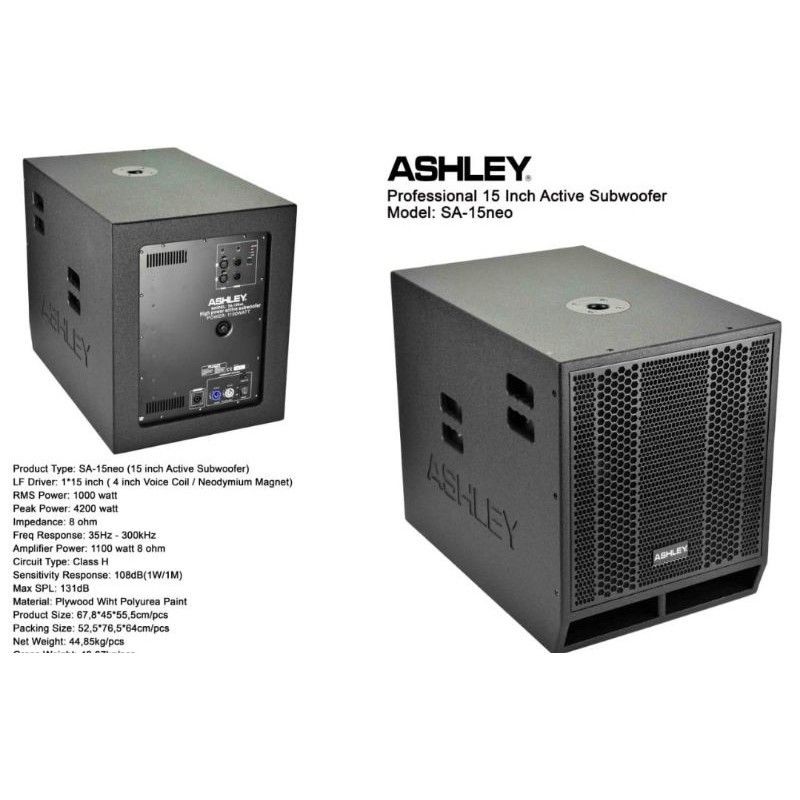 Jual SPEAKER SUB ASHLEY SA15NEO ORIGINAL product type : SA-15neo (15 ...