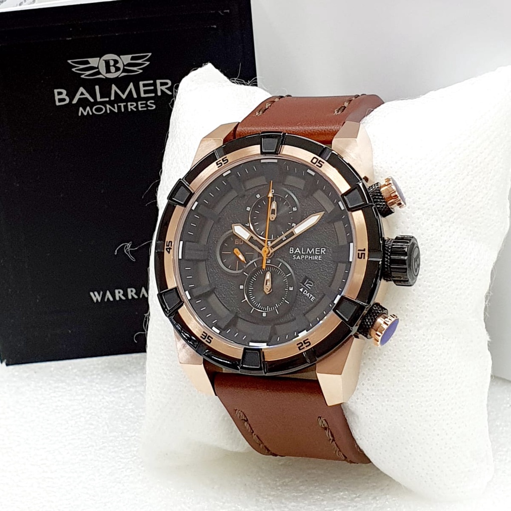 Jual Jam Tangan Pria Original Balmer 8158 Chronograph Strap Kulit ...