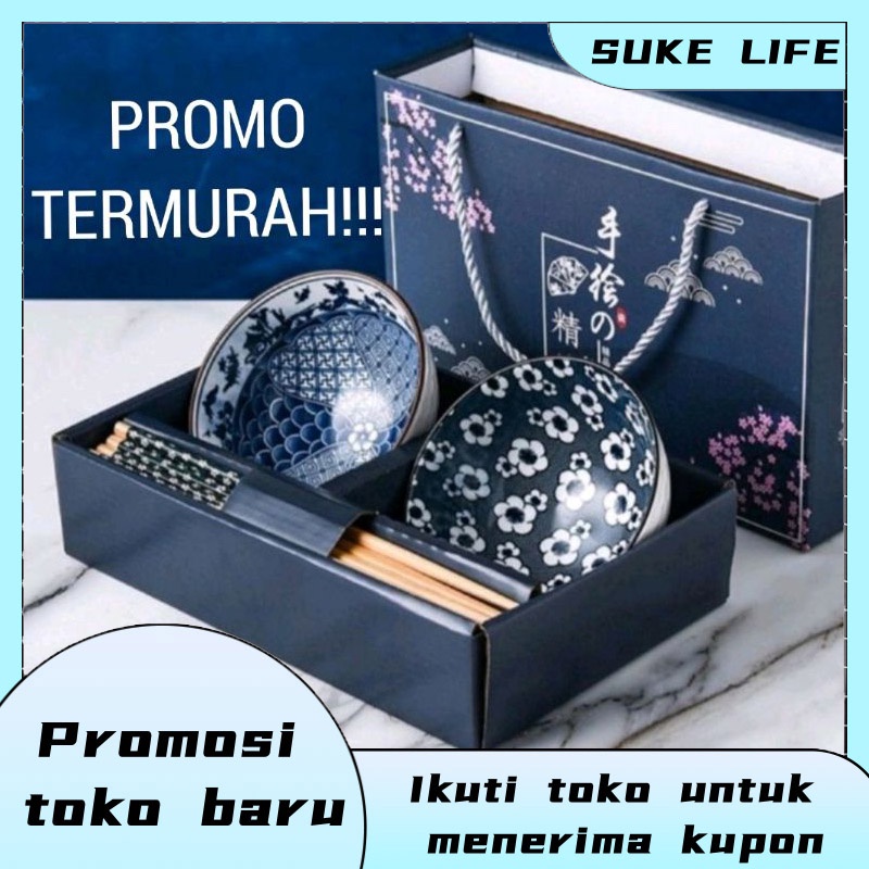 Jual Ceramic Bowl Set / Alat Makan Mangkok Sup Keramik Sumpit Hampers ...
