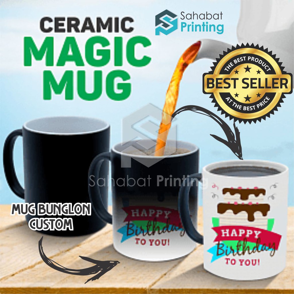 Jual TERMURAH MUG BUNGLON. MAGIC MUG CUSTOM BISA PAKAI FOTO | Shopee ...