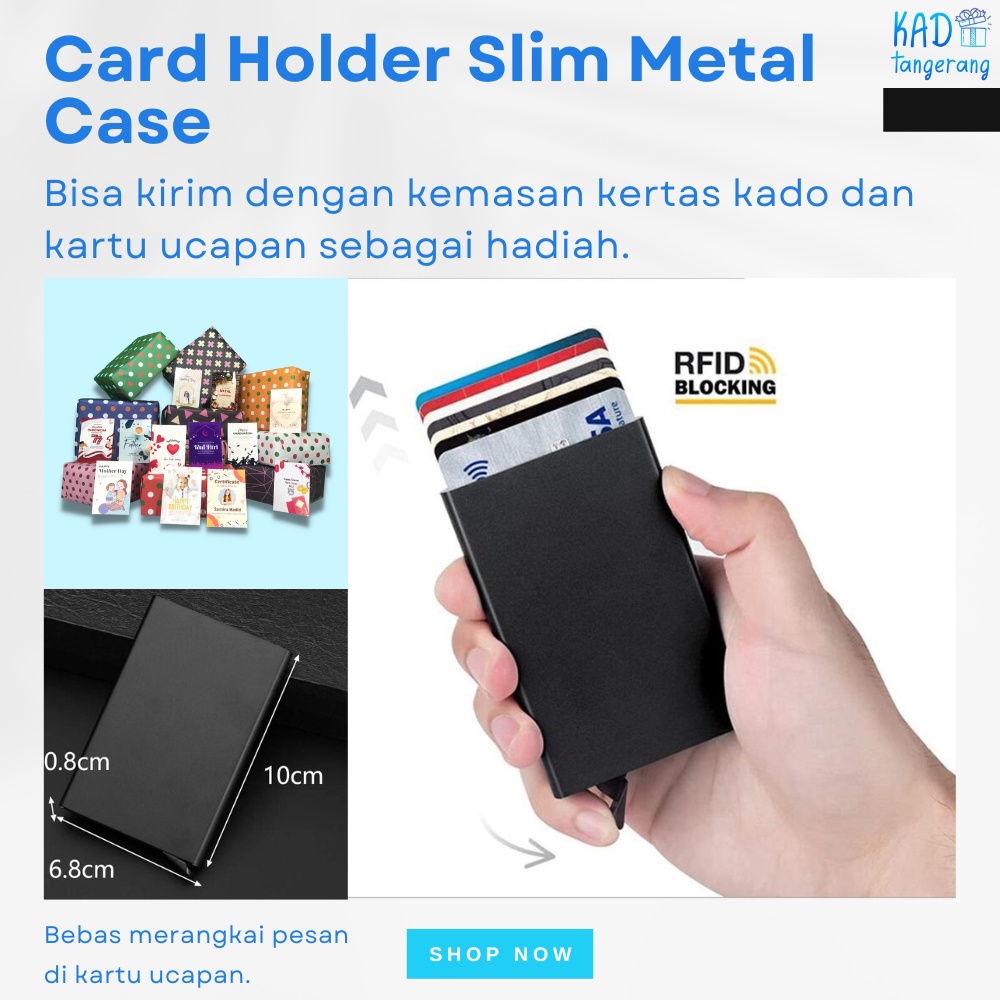 Jual Dompet Kartu Metal Case Card Holder Smart Wallet RFID Blocking ...