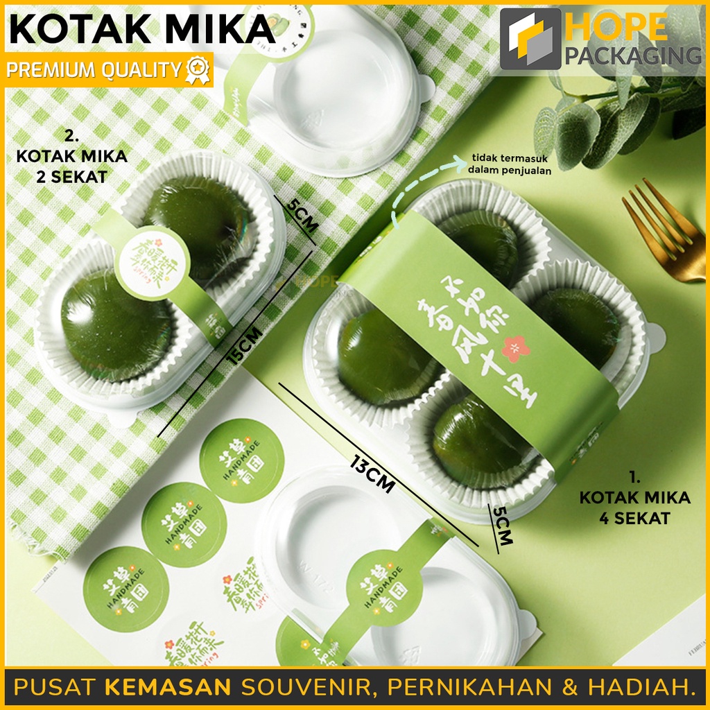 Jual [Harga / 5 Pcs] Kotak Mika 2 Sekat / Tray Mika Mochi / Kue ...