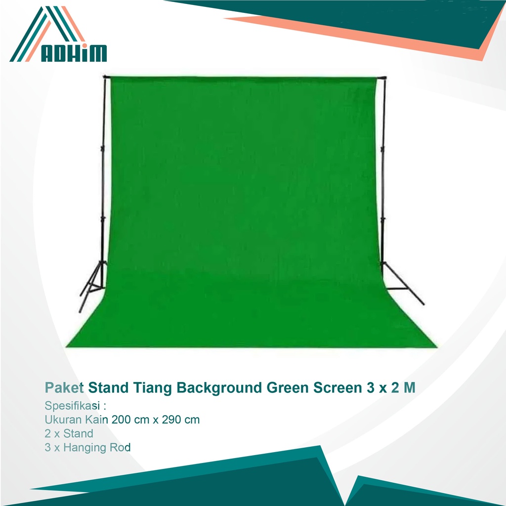 Jual Paket Stand Tiang Background Green Screen 3 x 2 Meter | Shopee ...