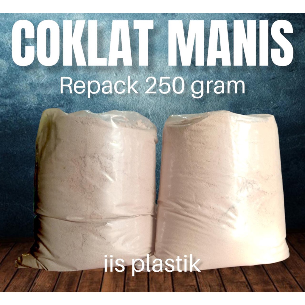 Jual COKLAT BUBUK MANIS KILOAN kemasan 250gr | Shopee Indonesia