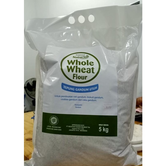 Jual BOGASARI WHOLE WHEAT FLOUR (TEPUNG GANDUM UTUH) 5 KG | Shopee ...