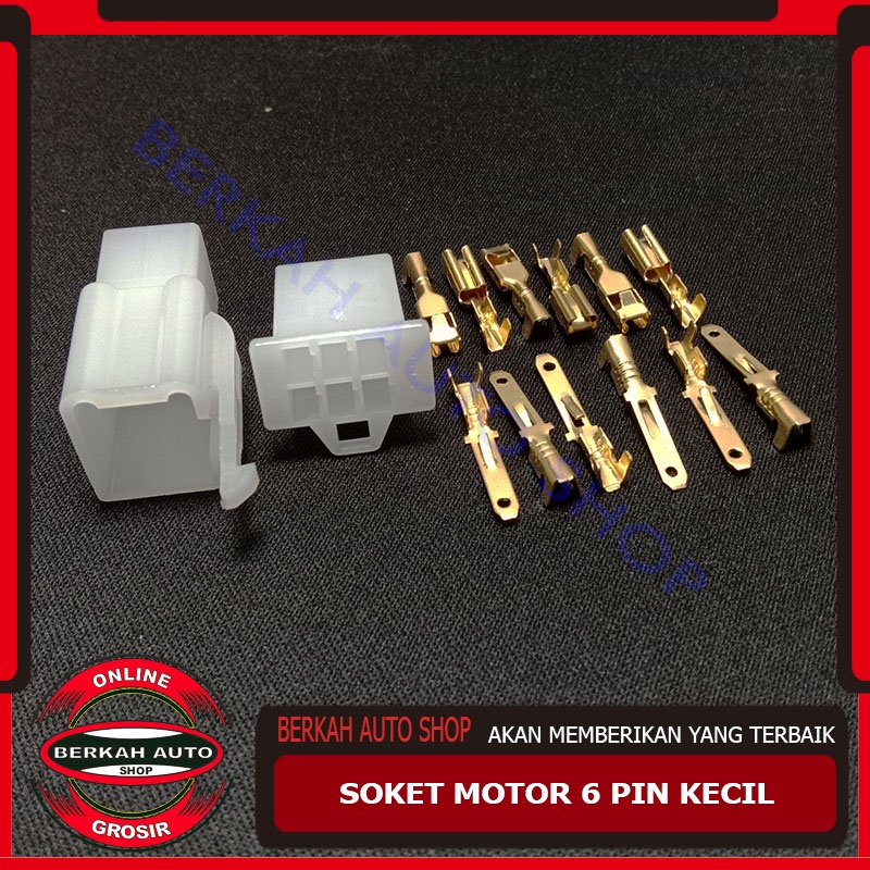 Jual Socket 6 Pin Kecil+Skun/Soket Konektor Kabel Motor | Shopee Indonesia