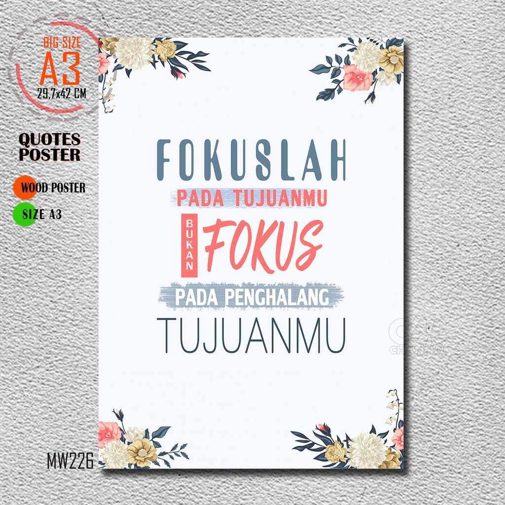 Jual Poster Motivasi FOKUS PADA TUJUAN Pajangan Rumah Bahan Kayu ...
