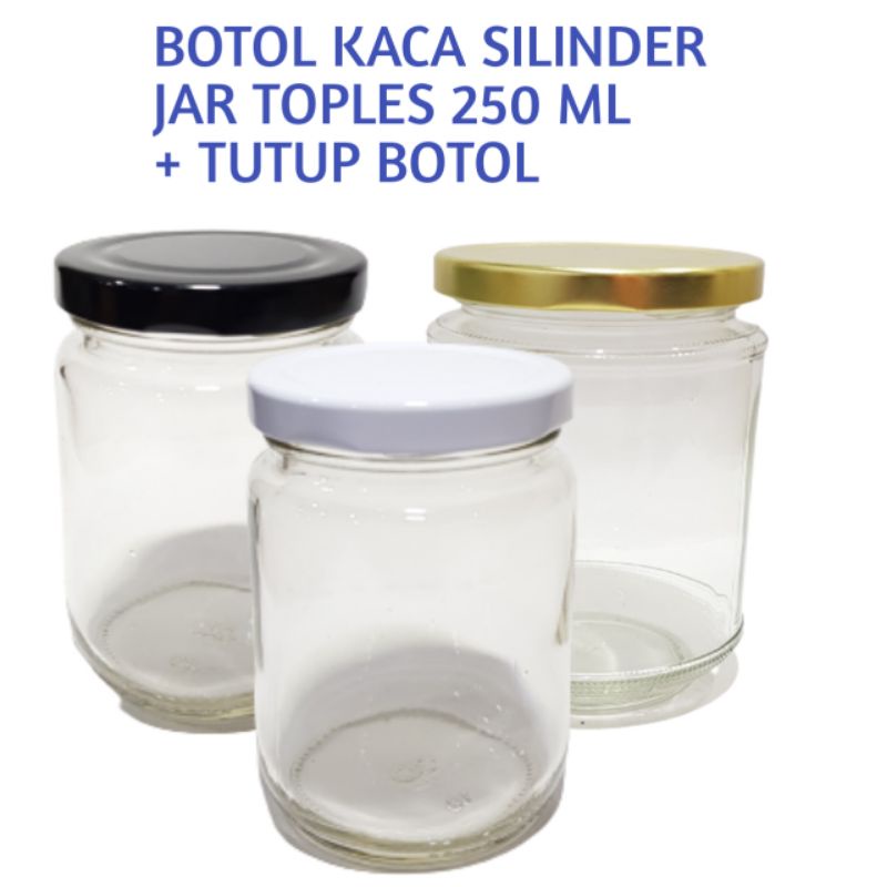 Jual /10 ( SEPULUH) 250ml BOTOL SILINDER 250ML NEW + TUTUP SENG ...