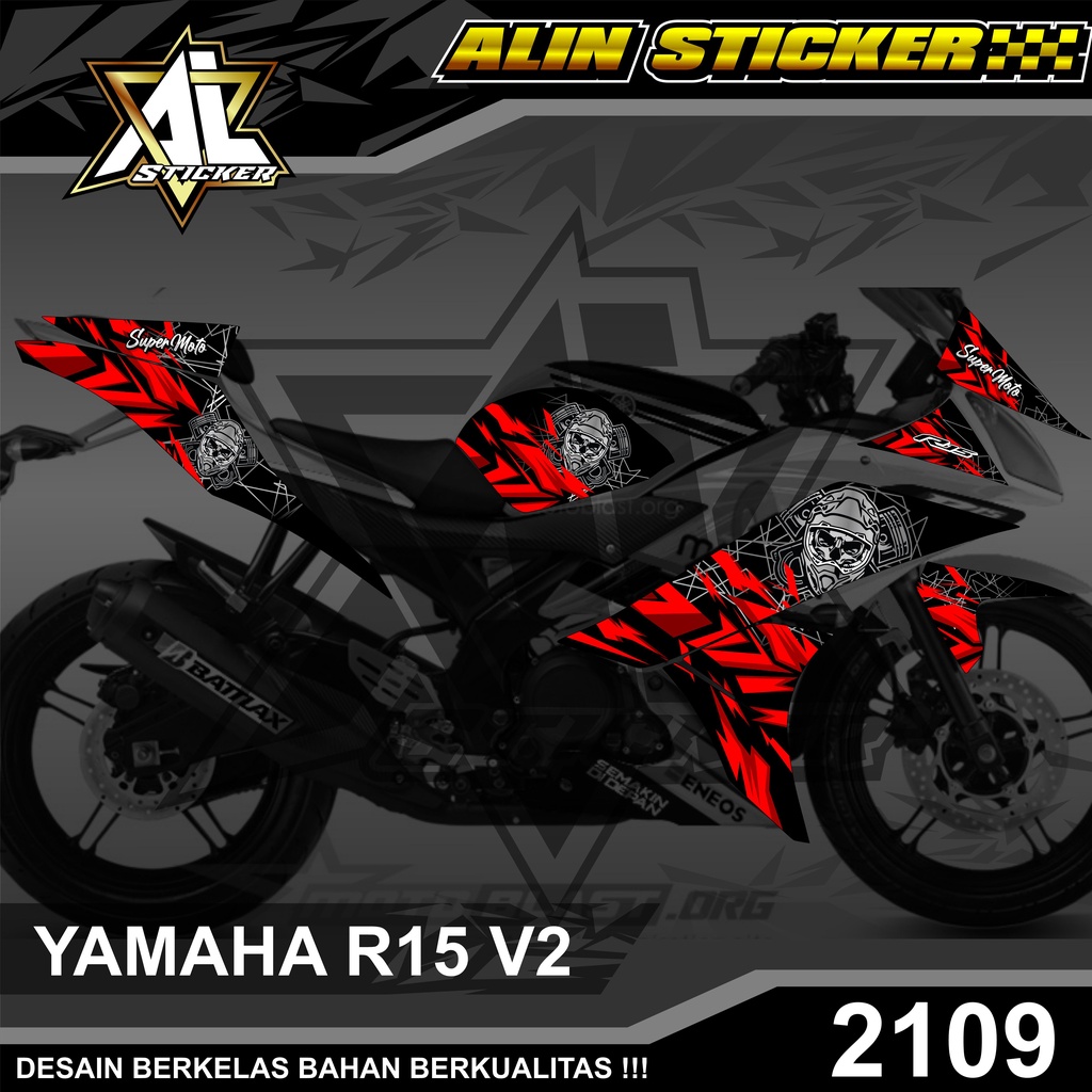 Jual 2109 Sticker Striping R15 V2 Semi Full Desain Supermoto | Shopee ...