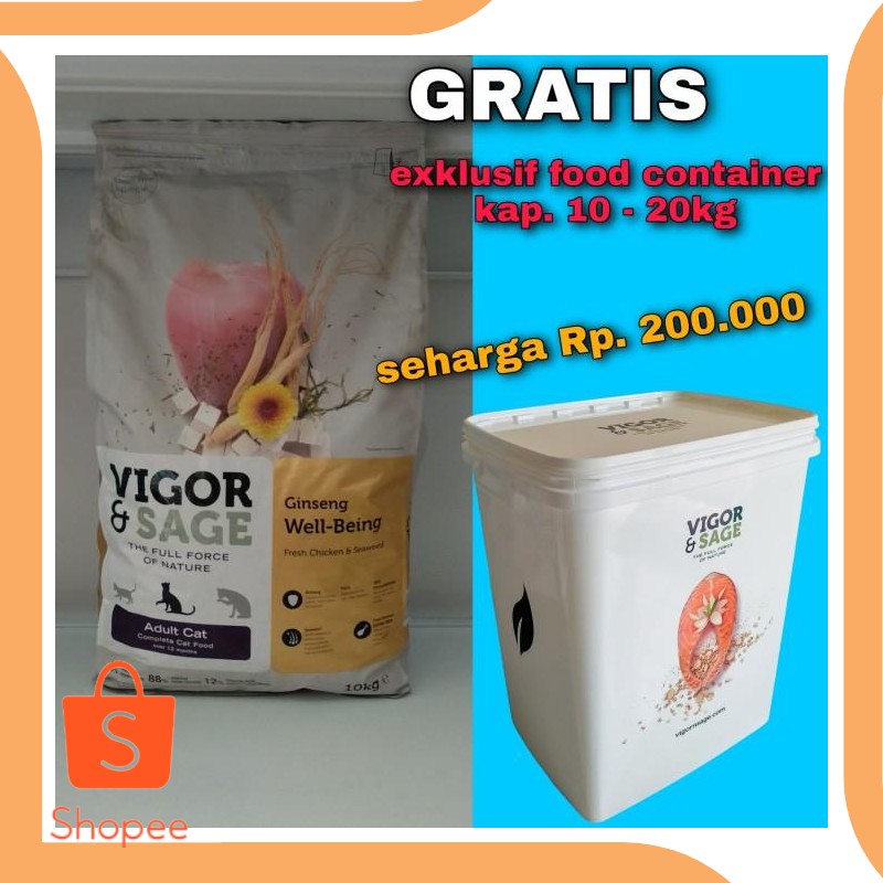Jual Unik perkakas Vigor & Sage Ginseng Well-Being Adult cat food ...