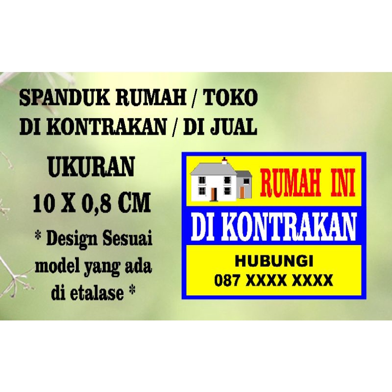 Jual cetak spanduk rumah / ruko di kontrakan / Rumah di jual | Shopee ...
