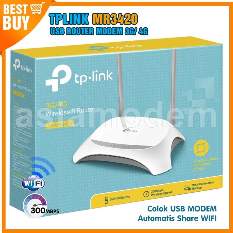Jual TP-LINK MR3420 USB Router Modem Speed 300Mbps | Shopee Indonesia