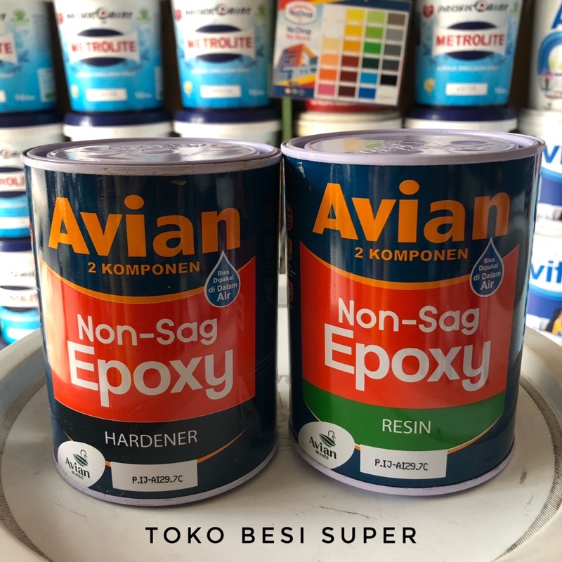 Jual AVIAN LEM EPOXY RESIN DAN HARDERNER NON SAG 1 SET 2 KALENG TOTAL 3 ...