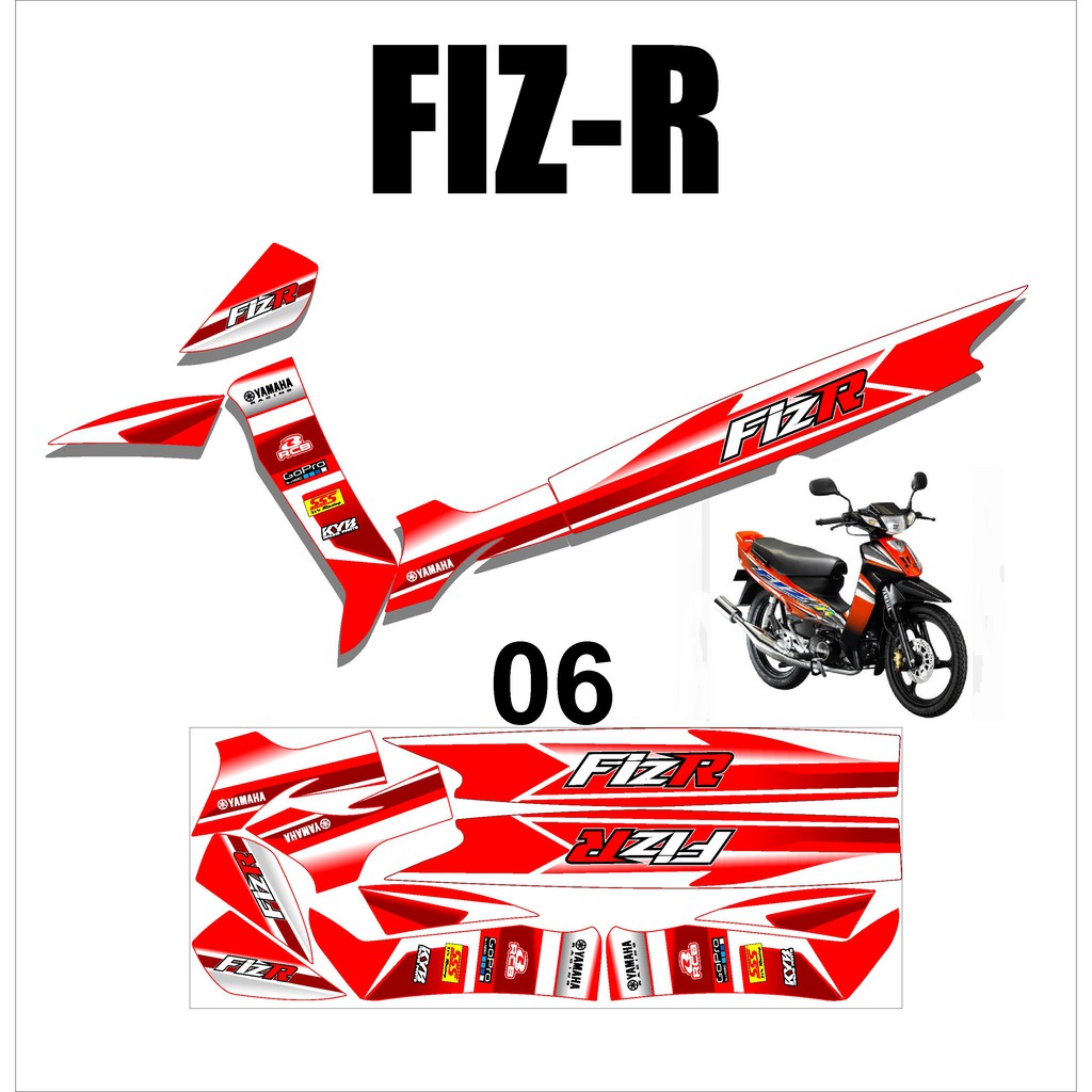 Jual Stiker Sticker Striping Lis Variasi Yamaha Fiz R / Fizr Semi full ...