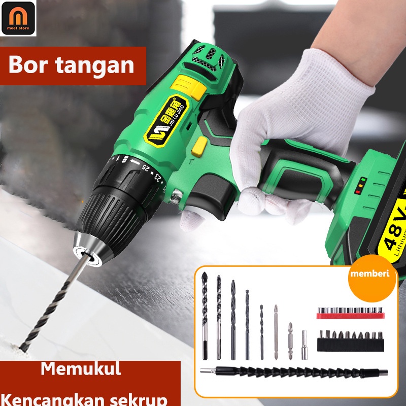 Jual Mesin Bor Cordless/Bor Baterai/ Bor Listrik/Beton Besi Kayu Full ...