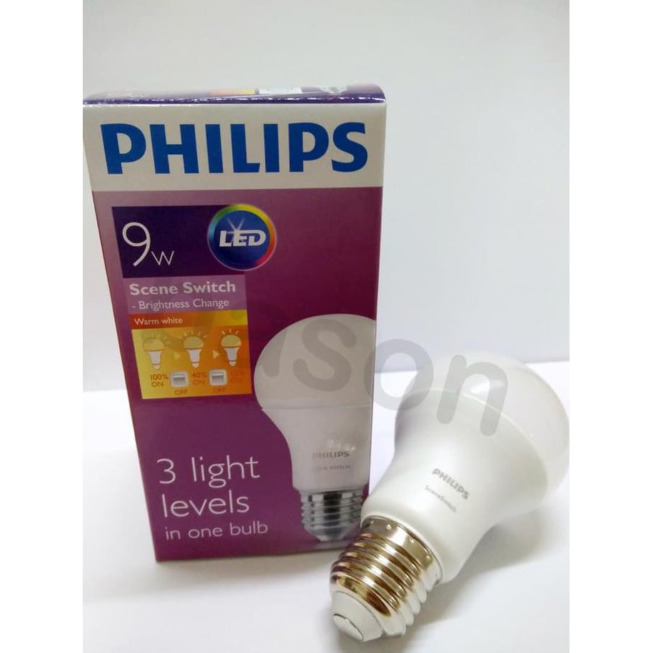 Jual PHILIPS LED Scene Switch 3step 9W Kuning - Dimmable | Shopee Indonesia