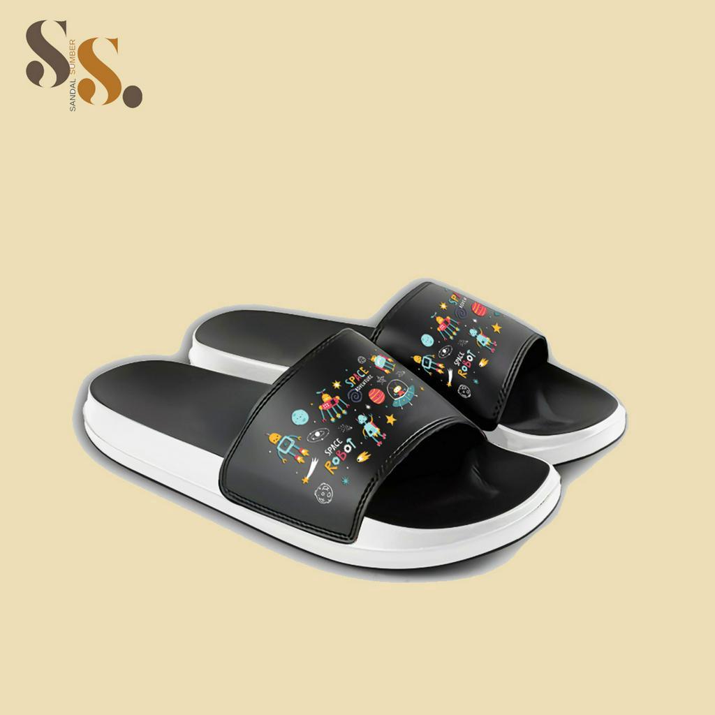 Jual SS Sandal Slop Pria Slide Phylon Eva Insole Premium Doodle Space ...