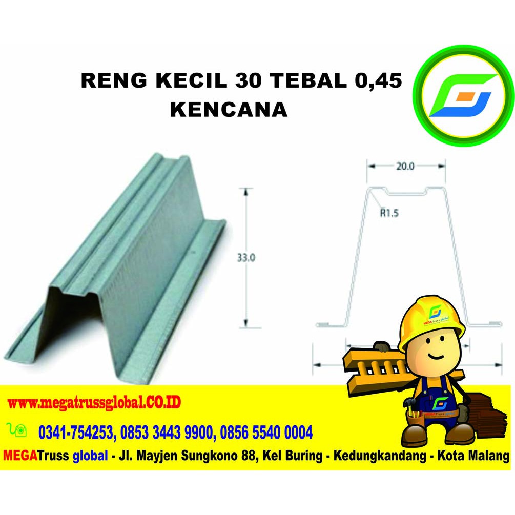 Jual Reng Galvalum Kecil 30 Tebal 0,45 KENCANA di Malang - baja ringan ...