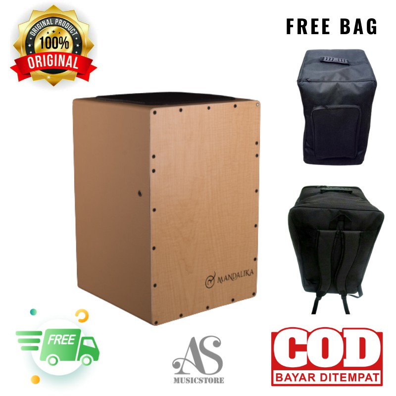 Jual Cajon/Cahon/Drum Box Mandalika Warna Natural Bonus Tas Kajon ...