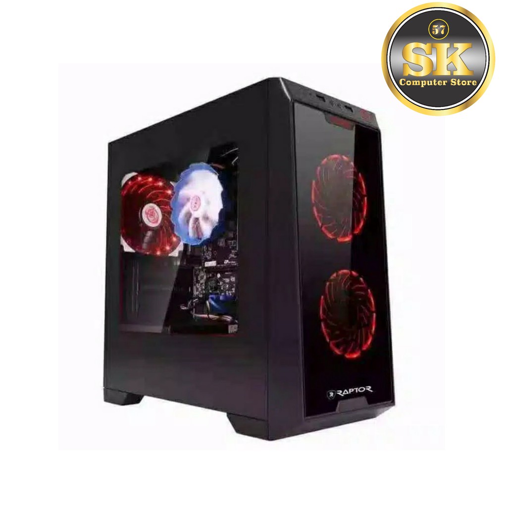 Jual Casing PC / Komputer Gaming Raptor By Power Up 1501 Black strike ...