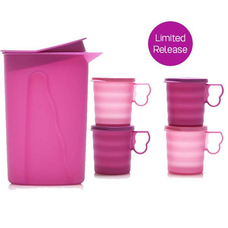 Jual Tupperware set limited edition purple set/gelas tupperware plastik ...